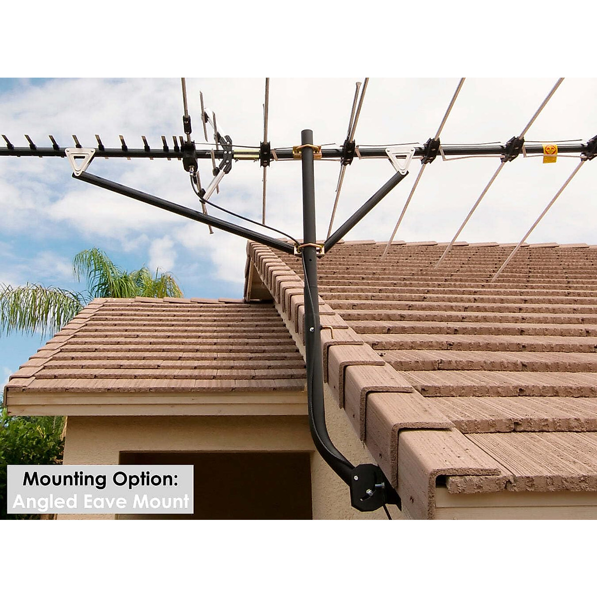 Channel Master Universal Antenna - Sturdy Steel Adjustable Mount for Secure TV Antenna Installation, 1.5" Pole Diameter, Extends from 24"- 44", Weather-Resistant, 7" Wall Clearance