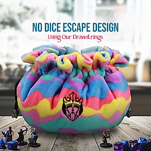 CardKingPro Immense - OCD Edition - Dice Bags with 15 Pockets - Rainbow & Blue - Capacity 200+ Dice - Great for Dice Hoarders [Patented Design]