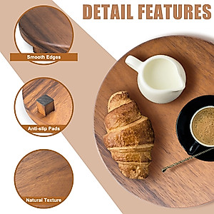 kulusion Walnut Wood Pedestal Stand, Decorative Wood Riser For Display, Farmhouse Decor Soap Tray, Displays Your Plant Bottles Candles for Your Home (Round,9 x 1.57Inch)