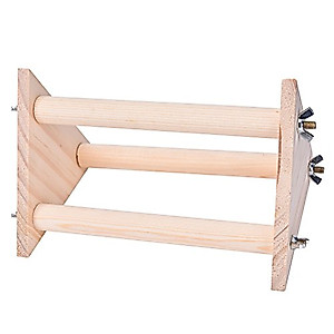 Ioffersuper Parrot Stand Pole Parrot Macaw Budgies Table Training Perch Stand Toy Bird Stand Sand Perch Toy Parakeet Paw Grinding Stick