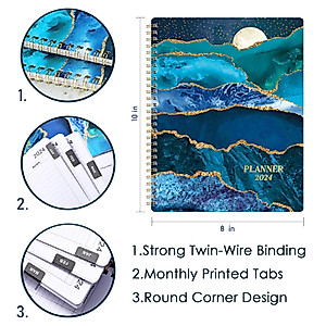 Planner 2023-2024 - July 2023 - June 2024, Weekly and Monthly Planner, 8'' X 10'', Academic Planner 2023-2024, Tabs, Holidays, Flexible Cover, Twin-wire Binding, Thick Paper, Julian Dates & Notes