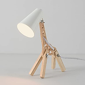 Globe Electric 52210 Gigi Giraffe 11" Wooden Novelty Lamp, White Shade, in-Line On/Off Rocker Switch