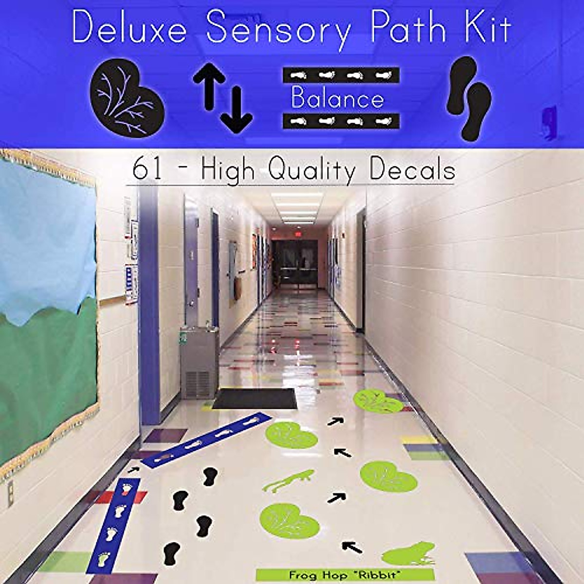 Deluxe School & Classroom Sensory Path Kit – with 65 Custom Vinyl Decals