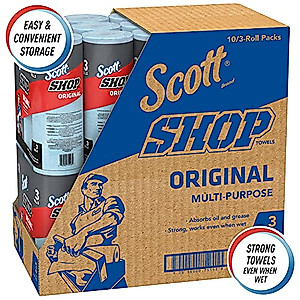 Scott Shop Towels Original (75143), Blue, 55 Towels/Standard Roll, 30 Rolls/Case (10 Bundles of 3 Rolls), 1,650 Towels/Case