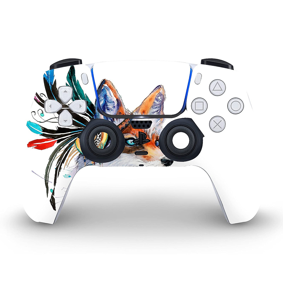 Head Case Designs Officially Licensed Pixie Cold Fox Art Mix Vinyl Faceplate Sticker Gaming Skin Case Cover Compatible with Sony Playstation 5 PS5 Digital Edition Console and DualSense Controller