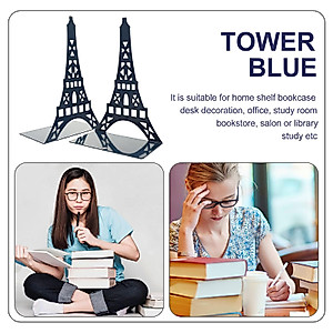 SAFIGLE Book Ends Book Ends Metal Bookend Creative Eiffel Tower Bookends, Black/White Bookends for Book Holder Bool Organizer for Home Office Black Bookshelf Black Bookshelf