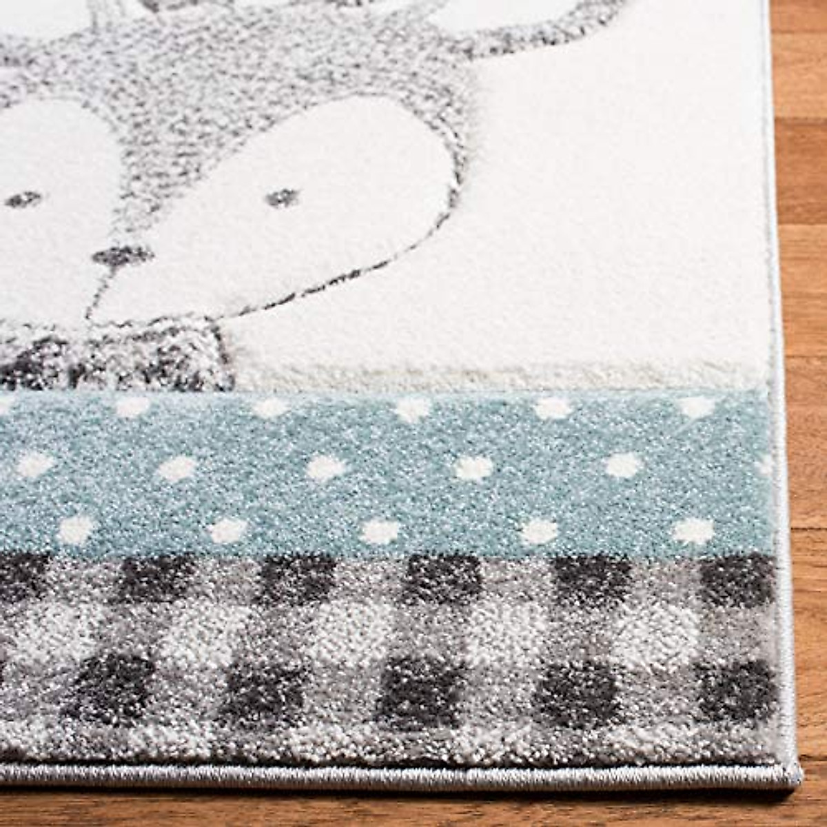 SAFAVIEH Carousel Kids Collection 5'3" x 7'6" Grey/Ivory CRK188B Animal Nursery Playroom Area Rug