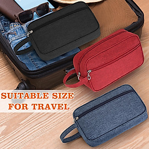 HAOGUAGUA Heavy-duty Toiletry Bag 600D Nylon Travel Dopp Kit Bathroom Shaving Organizer for Men or Women Toiletries Traveling (Black)