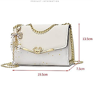 Crossbody Shoulder Square Bags for Women Glittering Stars Purse PU Leather Handbag Satchels Tote Bag with Metal Chain Strap
