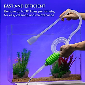 Luigi's Aquarium & Fish Tank Siphon and Gravel Cleaner - A Hand Fish Tank Cleaner Syphon Pump to Drain and Replace Your Water in Minutes!
