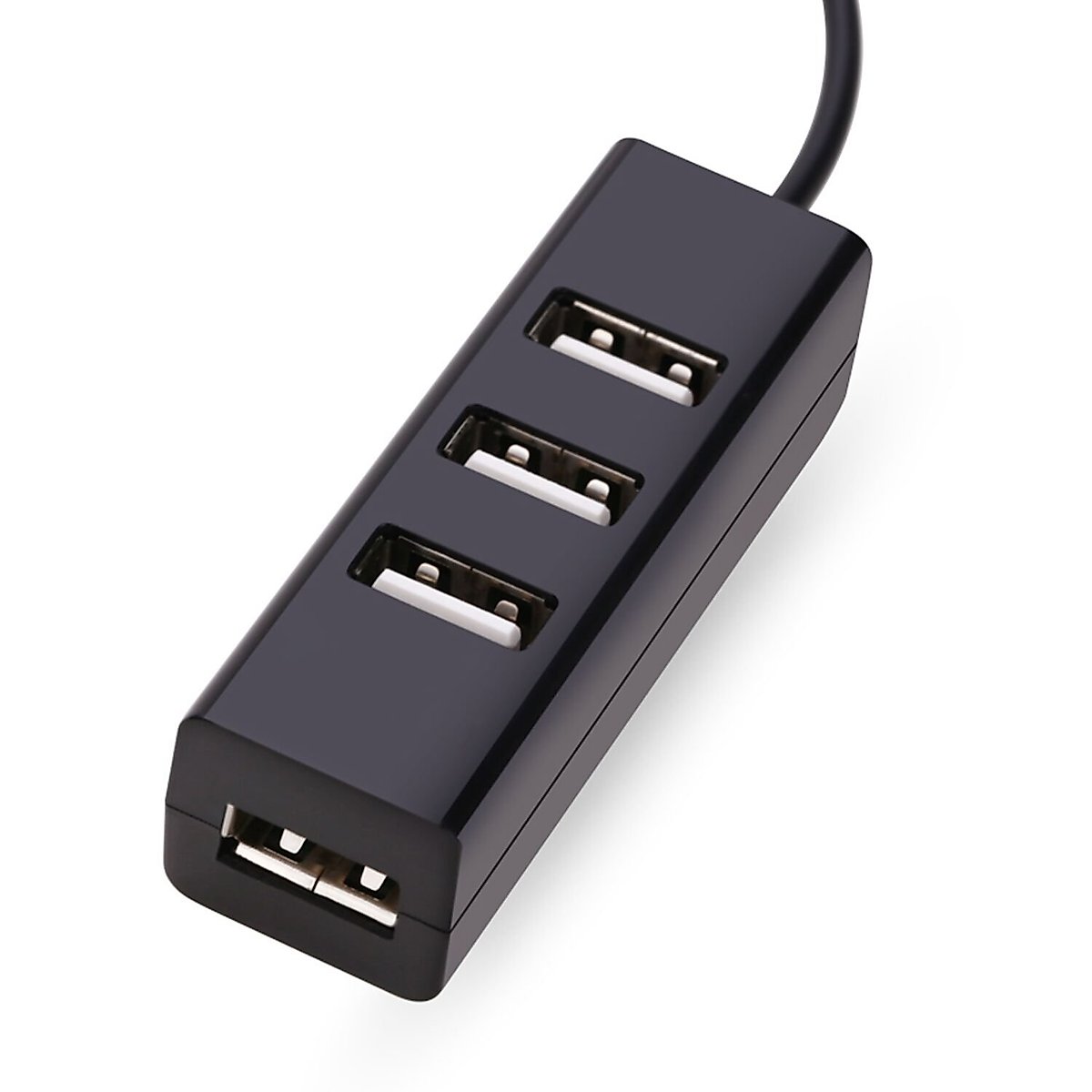 LIYU USB Port Splitter 4 Port Compact Portable High Speed USB 2.0 Data Hub for Windows MacBook Mac Pro Mac Notebook PC and More (Black)