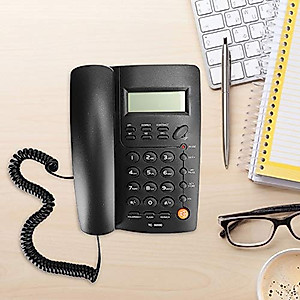 TC 9200 ABS Black Fixed Landline Telephone with Hands Free Caller Identification for Family Business Office Hotel