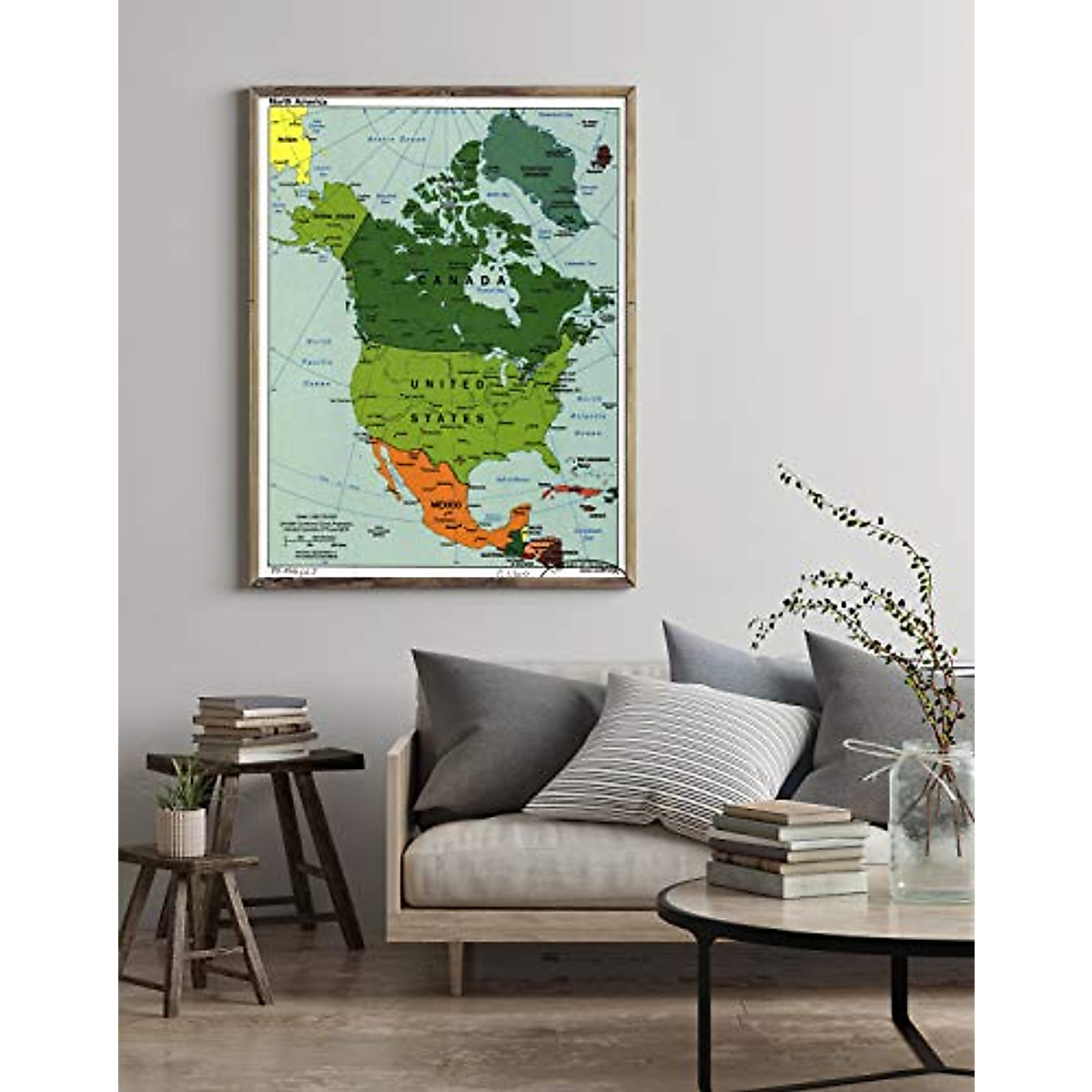1998 Map| North America| North America Map Size: 18 inches x 24 inches |Fits 18x24 siz