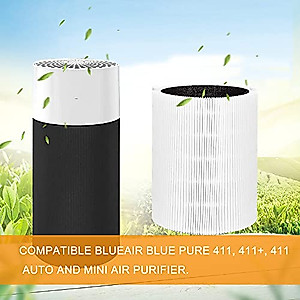 IZSOHHOME Replacement Filter for Blueair Blue Pure 411 Genuine,411+,411 Auto and MINI Air Purifiers(2 Sets)