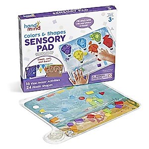 hand2mind Colors and Shapes Sensory Pad, Shape Sorter Toys, Fine Motor Skills Toys, Visual Sensory Toys, Calming Toys for Kids, Sensory Play, Occupational Therapy Toys, Calm Down Corner Supplies