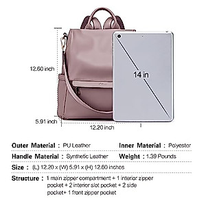 CLUCI Women Backpack Purse Fashion Leather Large Designer Travel Bag Ladies Shoulder Bags Brownish purple