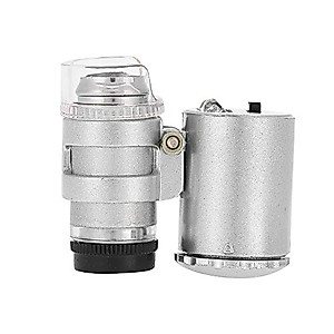 Mini 60X LED Microscope, Pocket Microscope Magnifier Microscope UV Currency Detector, for Jeweler Adjustable Magnifier