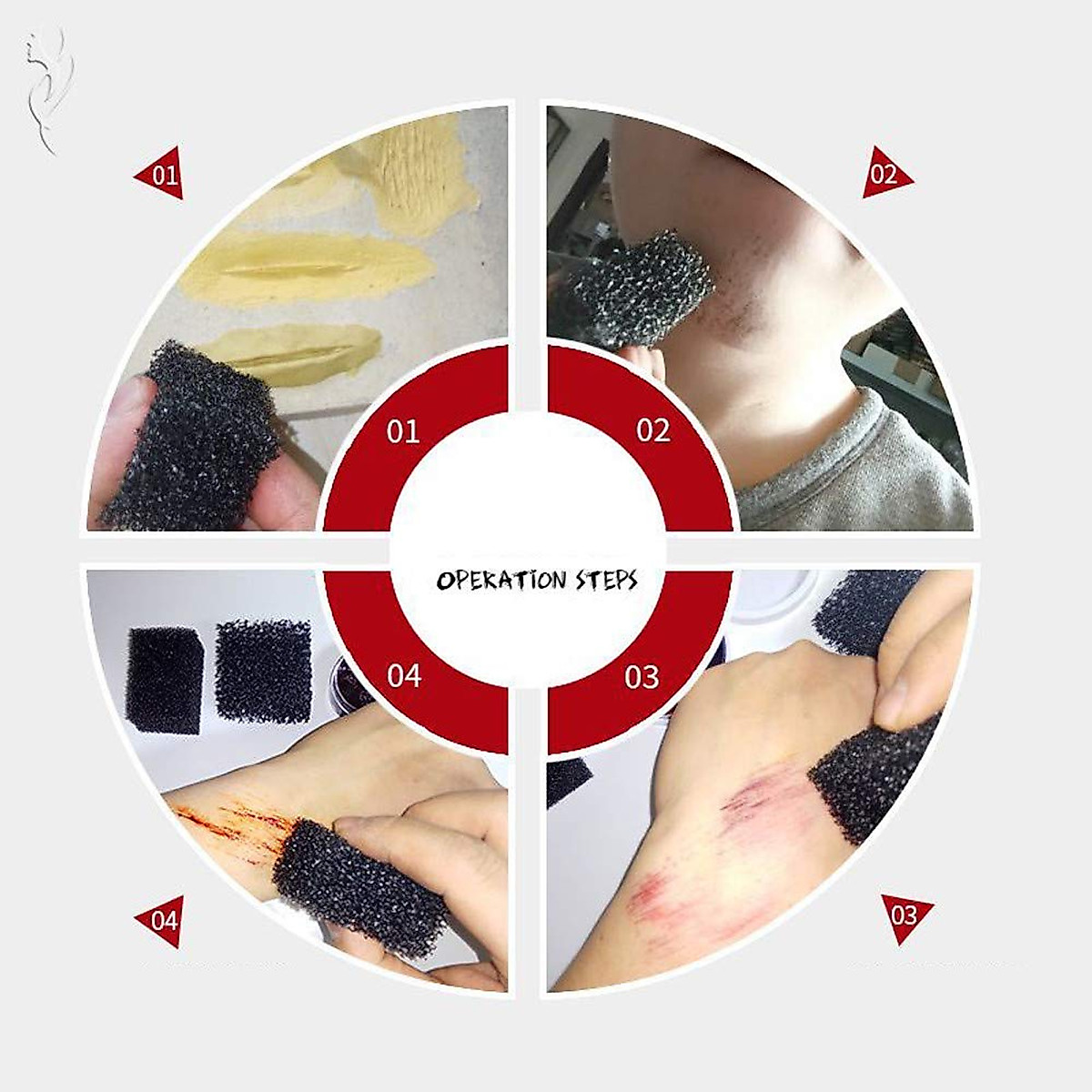 Mysense Stipple Sponges,Special Effects Makeup tool,3 kinds of hole,for adding freckles,texture,FX Makeup,9 pack