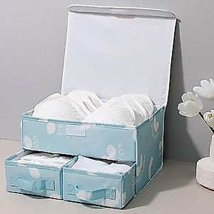 ABOOFAN Drawer Foldable Organizer Underwear Boxes Socks Holder Closet Divider Storage Box for Underwear Bra Socks Lingerie Ties Pants Organizer