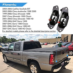 A ABIGAIL Left & Right Pair Tailgate Latch Lever with Striker Bolt, Fit for 1999-2007 Chevy Silverado. Avalanche, GMC Sierra, Cadillac Escalade, Replace # 15921948 15921949, Rear Gate Lock Latch