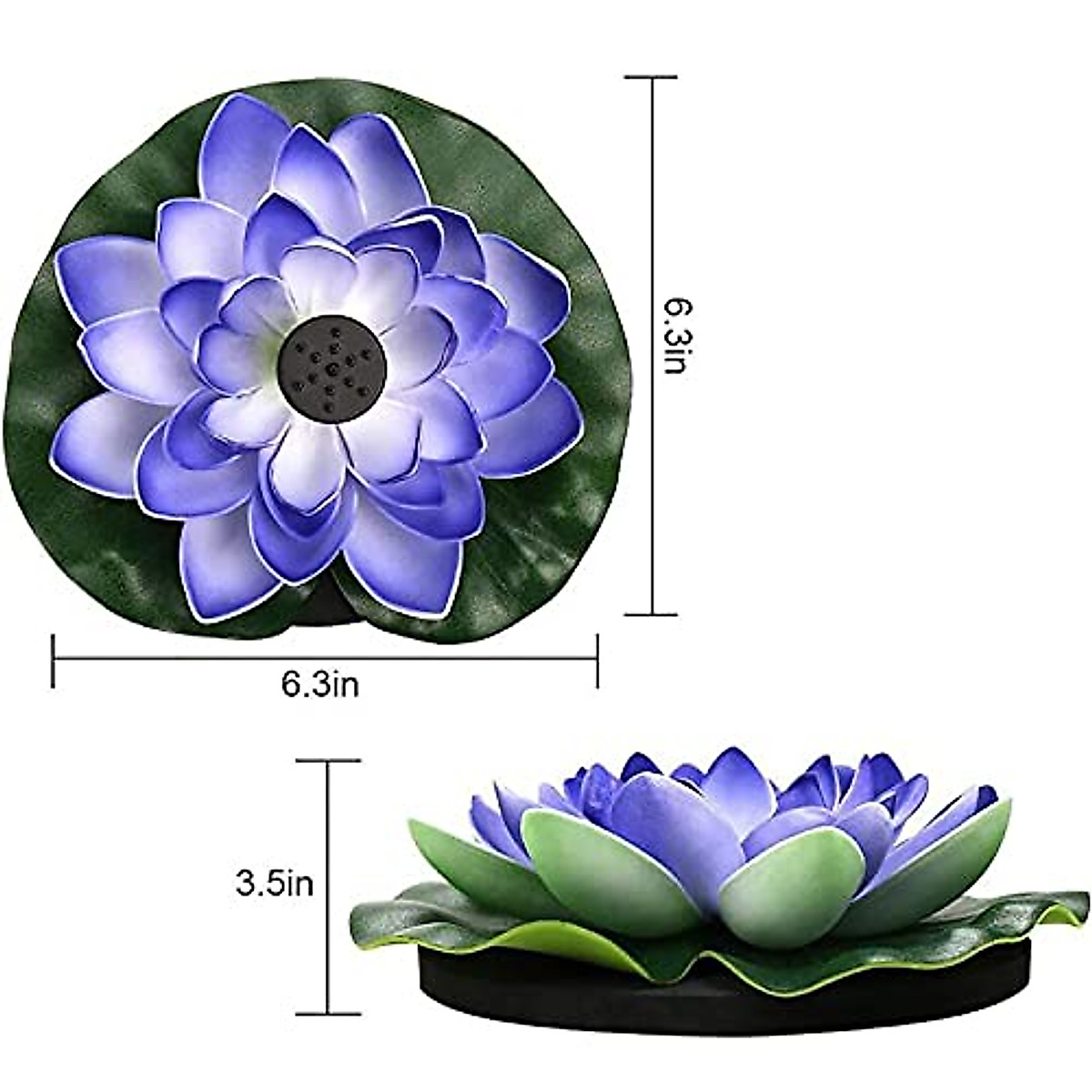Lotus Solar Bird Bath Fountain,Free Standing Solar Fountain Pump Floating Solar Water Fountain with 4 Nozzles,Outdoor Garden Solar Pond Pump for Fish Tank Aquarium Water Features-Purple lotus 16cm(6.3