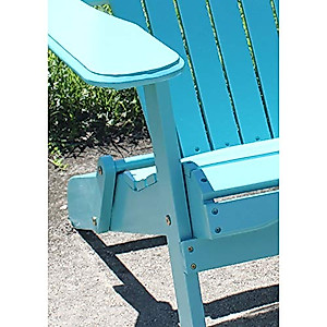 Merry Garden Northbeam Outdoor Lawn Garden Portable Foldable Wooden Adirondack Accent Chair,Deck,Porch,Pool and Patio Seating with 250 Pound Capacity,Teal