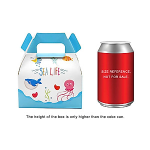 20 Piece Small Size Candy Box for Kids Sea Ocean Life Animals Fish Whale Crab Octopus Party，Cake Treat Gift Box Candy Cookie Containers Goodie Bag，Baby Shower Party Decoration Party Favor Supplies