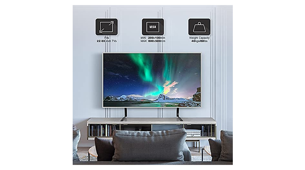5Rcom Universal TV Stand Mount - Adjustable, Supports 22-65 Inch TVs