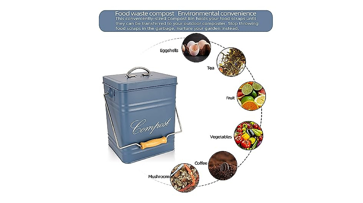 Stylish Countertop Compost Bin - Eco-Friendly & Durable