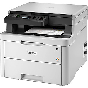 Brother HL-L3290CDW Compact Digital LED Color All-in-One Printer for Home Office with Convenient Flatbed Copy & Scan, Plus Wireless Duplex Printing, 25 ppm, 600x2400 dpi - BROAGE 8 Feet Printer Cable