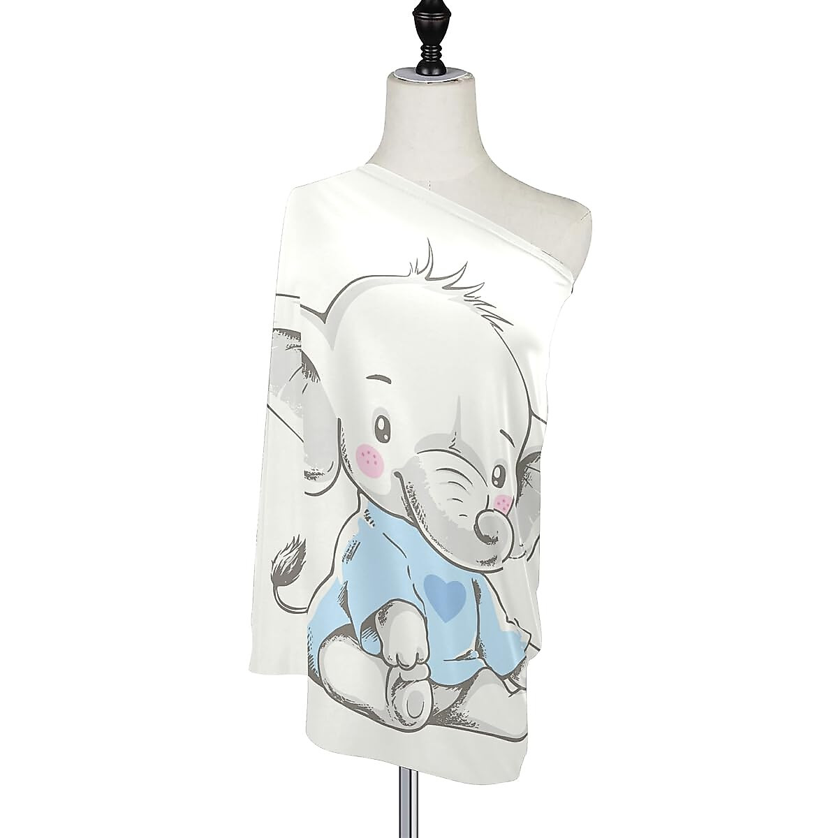 MNSRUU Baby Car Seat Covers Canopy Cover Blue Boy Elephant Baby Infant Stroller Cover Full Coverage Carseat Canopy Breathable Nursing Cover for Breastfeeding