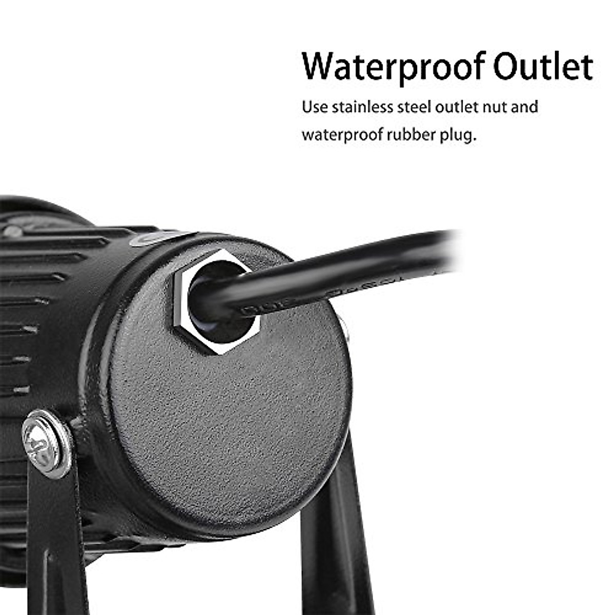 OurLeeme 3*3W LED Lawn Garden Flood Light US Plug Yard Patio Path Spotlight Lamp with Spike Waterproof Green Light AC 85-265V