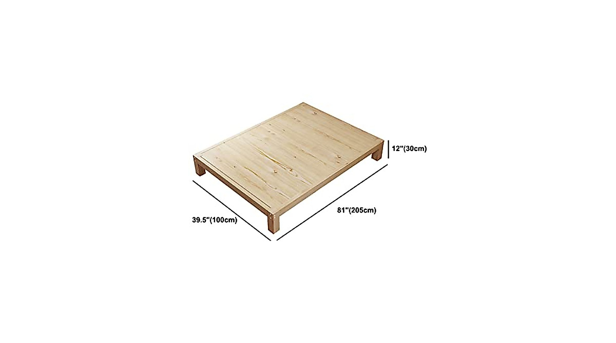 LITFAD Twin XL Solid Wood Bed Frame | No Box Spring Needed