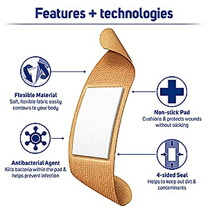 Care Science Variety Bandages Pack, 300 ct Bulk Assorted Sizes | Includes Active, All-Purpose, Waterproof, and Heavy-Duty Bandages. Breathable Protection Helps Prevent Infection for First Aid