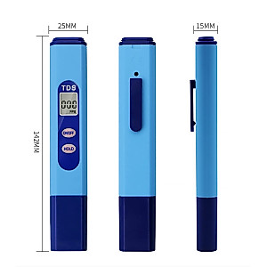TDS Tester, Electronic Water Meter with 0-9990 PPM Measurement Range Portable for The aquaculture Industry, Swimming Pools, Household tap Water Quality Testing (Blue)