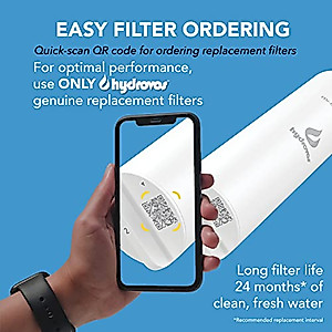 HYDROVOS HV-RO1600-ROM Filter, Replacement Cartridge #2 Fits Only HV-RO1600-OD Tankless Reverse Osmosis System, 2 Years Filter Life, Easy DIY Filter Changes, Reduces Over 95% Dissolved Contaminants