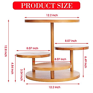 Round Cupcake Tower Stand for 60 Cupcakes, Wooden Cake Stands with Tiered Tray Decor,Farmhouse Tiered Tray Decor,Cupcake Display for Birthday Graduation Baby (Brown)