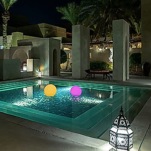 YARDWE LED Floating Pool Lights Ball: Floating Ball Lamp 2 Pcs Waterproof LED Glow Globe Swimming Pool Lights Lamp for Outdoor Lawn Garden Pond Backyard
