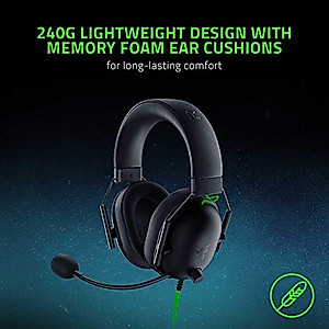 Razer BlackShark V2 X Gaming Headset: 7.1 Surround Sound Capable - 50mm Drivers - Memory Foam Cushion - for PC, PS4, Nintendo Switch - 3.5mm Headphone Jack - Classic Black (Renewed)