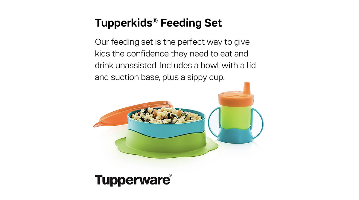 Tupperware Tupperkids Feeding Set - Fun, Durable & Spill-Free