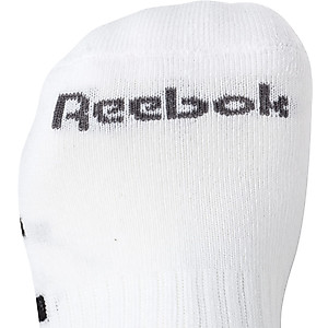 Reebok Men's Quarter Socks - 6 Pack Cushion Quarter Cut Ankle Socks for Men - Breathable Men's Athletic Socks (Size 6-12.5), Size 6-12.5, WhiteBlack