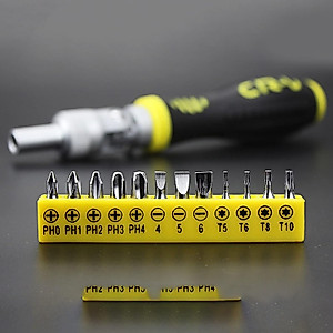 VekkEr Security Screwdriver Set,Mini Screwdriver Set,13 in 1 Professional Magnetic Ratchet Screwdriver Set with Bits Stand 180 ° Rotation Portable Repair Screwdriver Kit