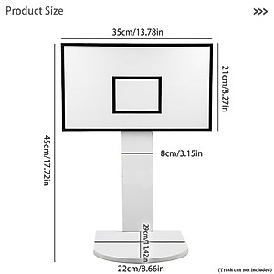 Weduspaty Trash Can Holder Basketball Trash Can Holder Fun Throwing PVC Stable Basketball Trash Can Hoop 12in Basketball Room Decor for Home Office, Excluding Trash Can