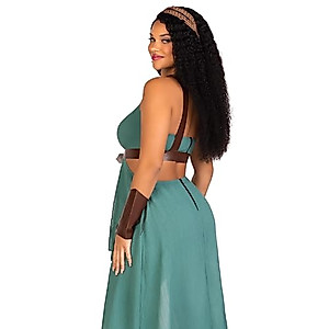 Leg Avenue Women's 4 Piece Warrior Maiden Costume, Green, Small
