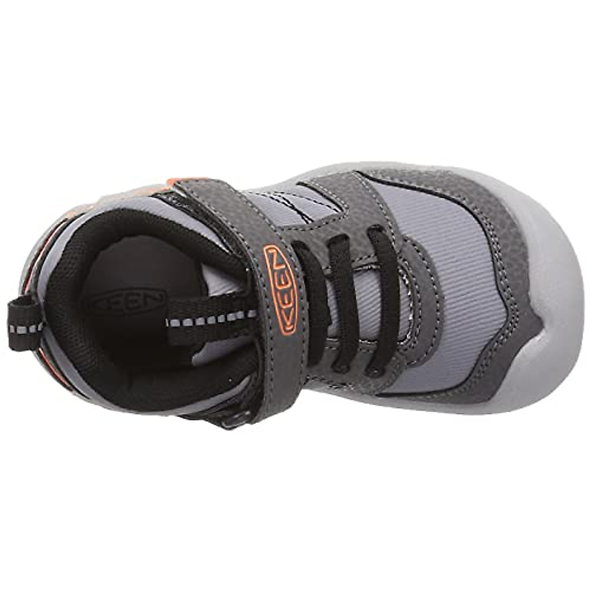 KEEN unisex child Knotch Peak Closed Toe Water Sandal, Magnet/Safety Orange, 9 Little Kid US