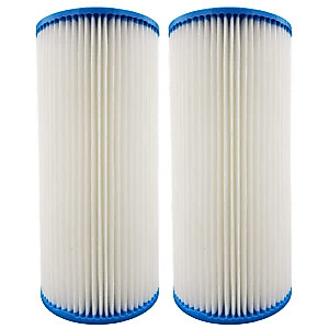1 Micron Whole House Full Flow 10" x 4.5" Pleated Water Filter Replacement Cartridge - Pack of 2