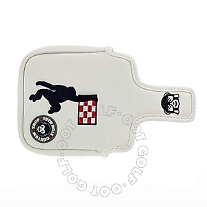 Dancing Monkey High MOI Mallet Putter Headcover, Heel Shafted, White