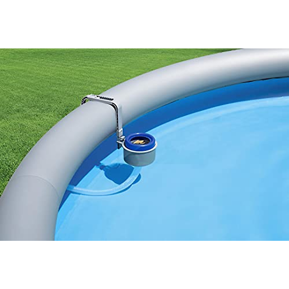 Bestway Flowclear Wall Mount Surface Skimmer | Cleans Above Ground Pools | Attracts Floating Debris, One Size, Grey