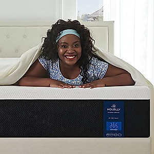 Molblly King Size Mattress, 14 Inch Premium Cooling-Gel Memory Foam Mattress Bed in a Box, Cool King Bed Supportive & Pressure Relief with Breathable Soft Fabric Cover,Medium Firm