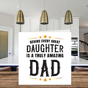 Cute Birthday Cards for Dad - Behind Great Daughter Amazing Dad Papa Pops - Happy Birthday Card from Daughter Birthday Gifts, 5.7 Inch Sentimental Father's Day Greeting Cards Gift for Daddy Papa